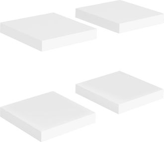 Generic Schwebendes Wandregal, 4 St&uuml;ck, MDF, Hochglanz-Wei&szlig;, Schwebendes Regal, 23/40/50/60/80/90/120 cm, Wandregal f&uuml;r Wohnzimmer/Arbeitszimmer/Bad/K&uuml;che (23