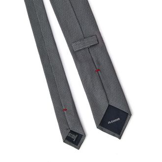 Jil Sander Mens Gray Silk Tie