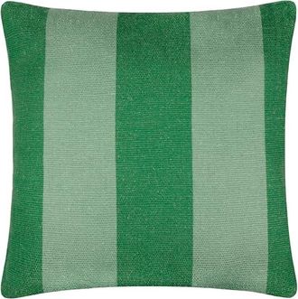 furn. Deck Stripe Woven Outdoor Kissen mit Polyesterfüllung - Grün - 59 x 59 cm