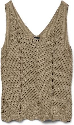 Vero Moda Neck Top FR Vmnoel SL T-Shirt à col en V, Gris Clair, XL Femmes