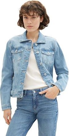 Tom Tailor 1041047 Blouson en Jean, 10142-Light Stone Blue Denim, XXXL Femme