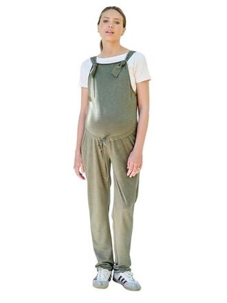 Envie de Fraise Salopette Grossesse en Molleton l&eacute;ger Kaki 46/48