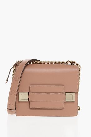 Delvaux Two-Tone Leather Shoulder Bag with Gold Details Delvaux