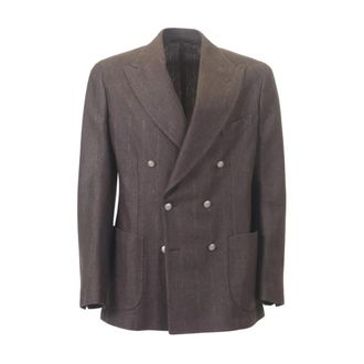 Barba Doppelreihiger Wintermantel - - Jackets - Herren - Braun - M