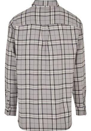 Urban Classics Kurzarmshirt Urban Classics Herren Long Oversized Grey Check Shirt (1-tlg)