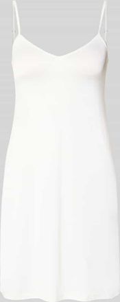 Hanro Knielanges Unterkleid in gl&auml;nzendem Satin mit Picot-Besatz