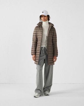 Jott Doudoune longue &agrave; capuche Taupe Vero 2.0 - Taille XS