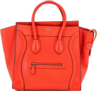 Celine Luggage Bag Grainy Leather Mini tote bag - Orange