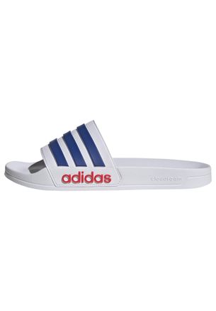 adidas Unisex Adilette Shower Slides, ftwr white/team royal blue/pure ruby, 48.5 EU