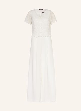 Vera Mont Set: Jumpsuit Und Spitzenjacke Mit Pailletten weiss