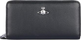Vivienne Westwood Femme, Accessoires, Noir, Taille: ONE Size Classic Zip Round Wallet