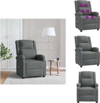 vidaXL Massagesessel Dunkelgrau Stoff - Massagesessel - Massage Sessel - Massage TV-Sessel - Massage Fernsehsessel
