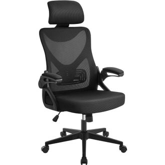 Yaheetech Yaheetech - Chaise de Bureau Ergonomique Fauteuil de Bureau r&eacute;glable avec Accoudoirs R&eacute;glables Dossier et Appui-t&ecirc;te Charge maximale 136 kg Blanc/Gris