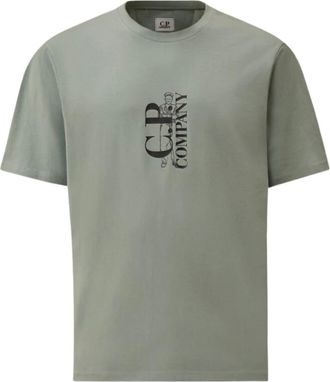 C.P. Company C.p. Company, Homme, Tops, Gris, Taille: 2XL T-shirt imprim&eacute; &agrave; manches courtes 30/1 Jersey