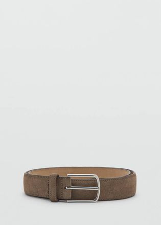 Mango Ceinture cuir nappa beige - Homme - 100 - MANGO MAN