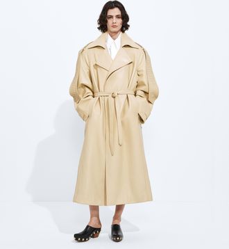 Bottega Veneta Trench En Cuir L&eacute;g&egrave;rement Brillant - Bottega Veneta