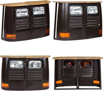 vidaXL Vidaxl - Buffet en forme de camion Bois de manguier massif Gris foncé - Buffet Design Industriel - Meuble De Rangement Original - Buffet En Bois