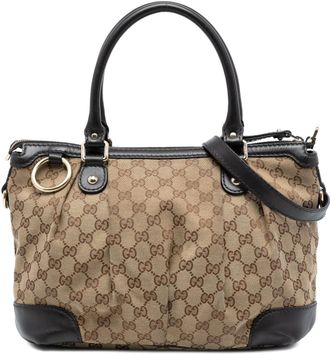 Gucci Hobo Bags - GG Canvas Sukey Satchel - Gr. unisize - in Braun - f&uuml;r Damen