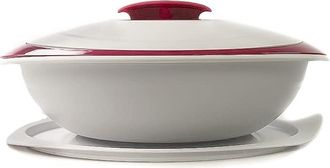 Tupperware Thermo-Duo 1,5L weiß Brombeere Servieren Warmhalten Iso-Duo