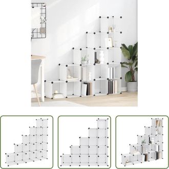 vidaXL vidaXL Kunststoffregal - Regalsystem mit 15 W&uuml;rfeln Transparent PP