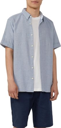 s.Oliver Regular Fit: Strukturiertes Kurzarmhemd aus Baumwolle mit Kentkragen