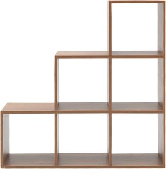 Mobili Rebecca Treppenregal, Standregal in Braun, MDF, mit 6 Ab&ouml;agen, Modern, zur Aufbewahrung von Dokumenten und Akten - 97,5 x 97,5 x 29 cm (H x B x T) - Art. RE60