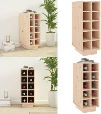 vidaXL Vidaxl - Weinregal 23x34x61 cm Massivholz Kiefer - Weinregal, Weinregale, Weinschrank, Alkoholschrank, Whisky Schrank, Holz Flaschenregal