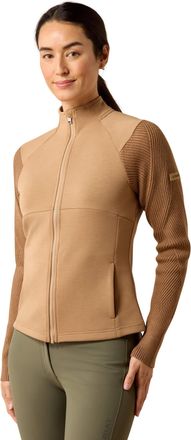 Ariat Womens Skadi Full Zip Sweatshirt Long Sleeve in Tigers Eye, Size X-Small, by Ariat