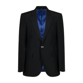 Givenchy Schwarze Wollstrukturierte Jacke Druckknopf - - Jackets - Herren - Schwarzk - L