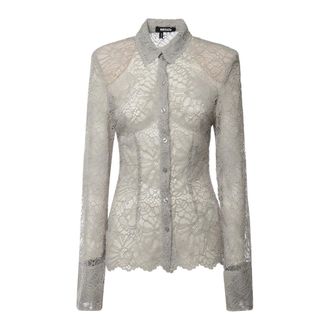 Rotate Rotate Birger Christensen, Femme, Blouses et Chemises, Gris, Taille: 38 FR Chemise en dentelle florale