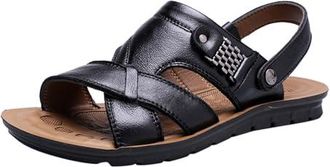 Generic 2026 Sandales respirantes à enfiler pour homme pour une tenue décontractée, la plage, la marche, confortables, légères, plates dété et dextérieur, Noi