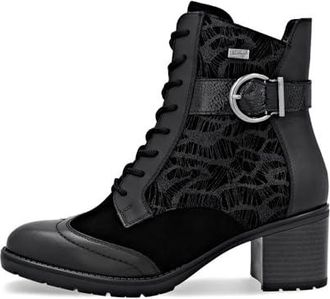 Remonte D2A77 Bottes granny en cuir noir, Noir, 38 EU