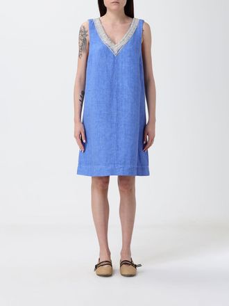 120% Lino Robe Femme couleur Avion