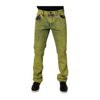 Dolce & Gabbana Skinny Denim Jeans mit Logo - - Jeans - Herren - Gelb - M