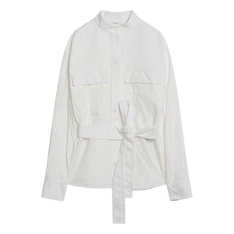 Ferragamo Wei&szlig;es Langarmhemd - - Blouses & Shirts - Damen - Wei&szlig; - 2XS