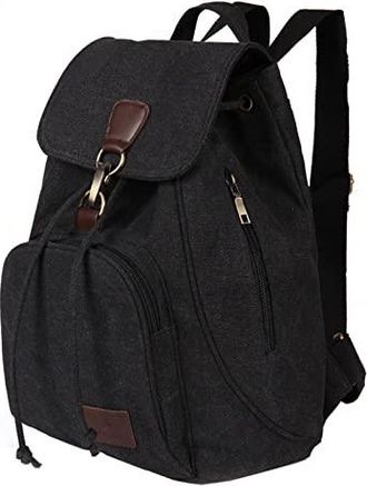Generic Sacs à dos filles adolescents tissu moderne grande capacité sac décole bandoulière réglable double fermeture éclair petit sac à dos filles, Noir, tail