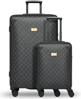Lazarotti Koffer-Set 2-teilig | 2er Trolley Set S 55 cm + L 79 cm | leichtes hybrides Material mit Logo Druck & Eckenschutz | 4 Doppelrollen & TSA-Schloss für D