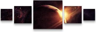 Paul Sinus Art Leinwandbilder | Bilder Leinwand 160x50cm Weltall - Universum