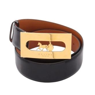 Celine Ceinture en cuir verni doccasion - Femme - Pre-owned - Noir - Taille: ONE Size
