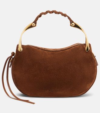 Alexander McQueen Henkeltasche Wishbone Mini aus Veloursleder