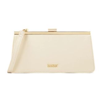 Kazar Elegante Handtasche mit Metallrahmen - - Bags - Damen - Beige - ONE SIZE