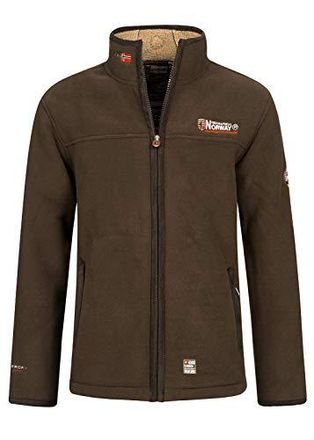 Geographical Norway UREKA Homme Veste Polaire Chaud teddyfell Doublure GR. S-XXXL - Marron, XL