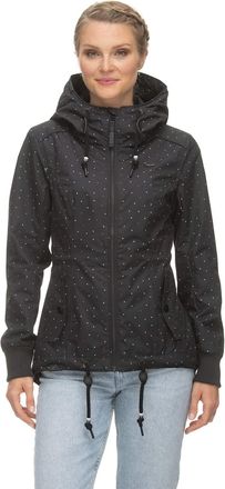 Ragwear DANKKA DOTS Damen Frauen Übergangsjacke,Jacke,Übergangsjacke mit Kapuze,tailliert,Schwarz,XL