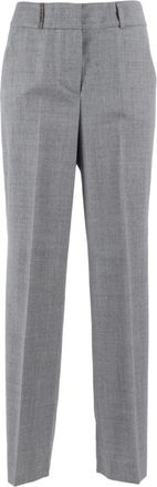 PESERICO Femme, Pantalons, Gris, Taille: 44 FR Lurex Wool Flannel Pantalons