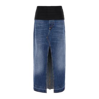 Stella McCartney Femme, Jupes, Bleu, Taille: 38 FR Jupe Maxi en Denim