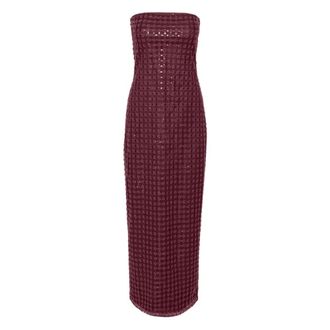 Rotate Bordeaux Maxikleid Aw25 Eleganter Stil - - Dresses - Damen - Rot - M