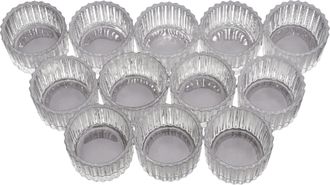 Generic Vohocandle Klare Teelichthalter Glas Set mit 12, Teelichtgläser Vintage für Tischdekoration, Teelichtglas Klein für Hochzeit, Geburtstagsfeier, Windli