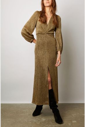Gerard Darel Robe longue en lurex dor&eacute; - ACELYA - Or