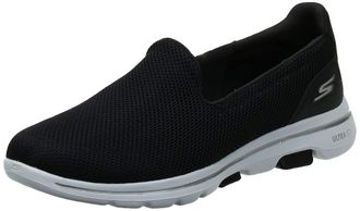 Skechers Damen Go Walk 5 Sneaker, Black Textile White Trim, 40.5 EU