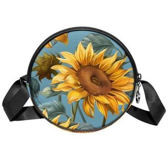 Generic Sac &agrave; bandouli&egrave;re rond pour femme, sac &agrave; bandouli&egrave;re r&eacute;tro avec fermeture &eacute;clair, bretelles r&eacute;glables, sac &agrave; main rond d&eacute;contract&eacute; pour femmes et fill